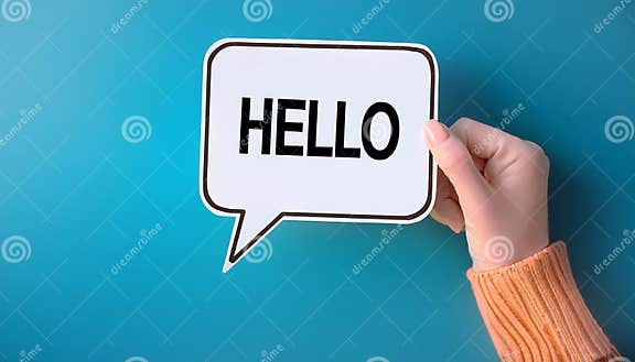 Simple Speech Bubble Graphic Displays the Word Hello Stock Illustration ...