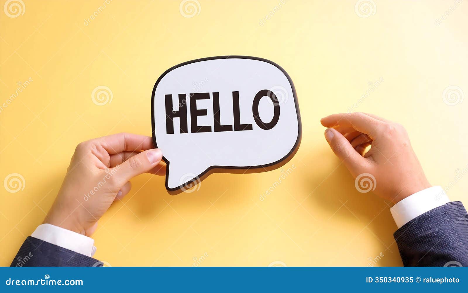 Simple Speech Bubble Graphic Displays the Word Hello Stock Illustration ...