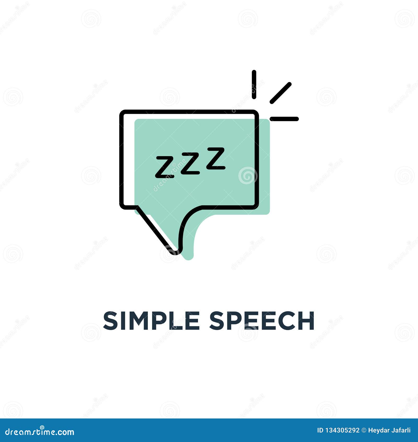 Simple Speech Bubble with Linear Zzz Icon, Symbol of Funny Snoring for ...