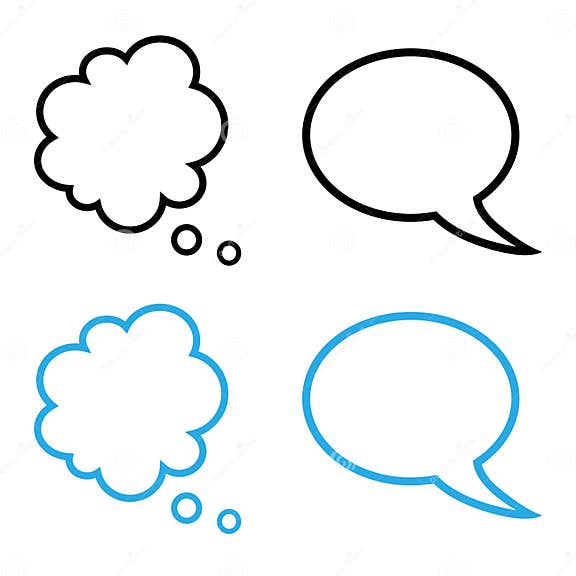 Simple Speech and Thought Bubbles Collection Stock Vector ...