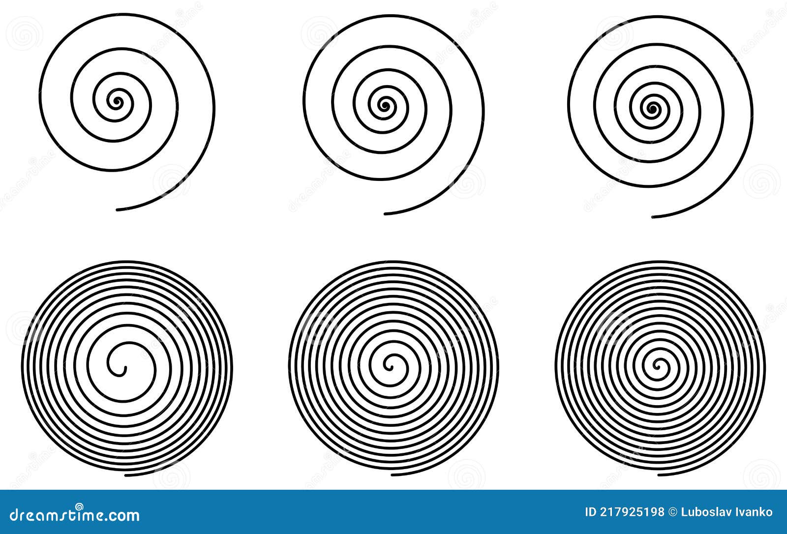 Simple Spirals Icons or Signs, Different Versions. Stock Vector ...