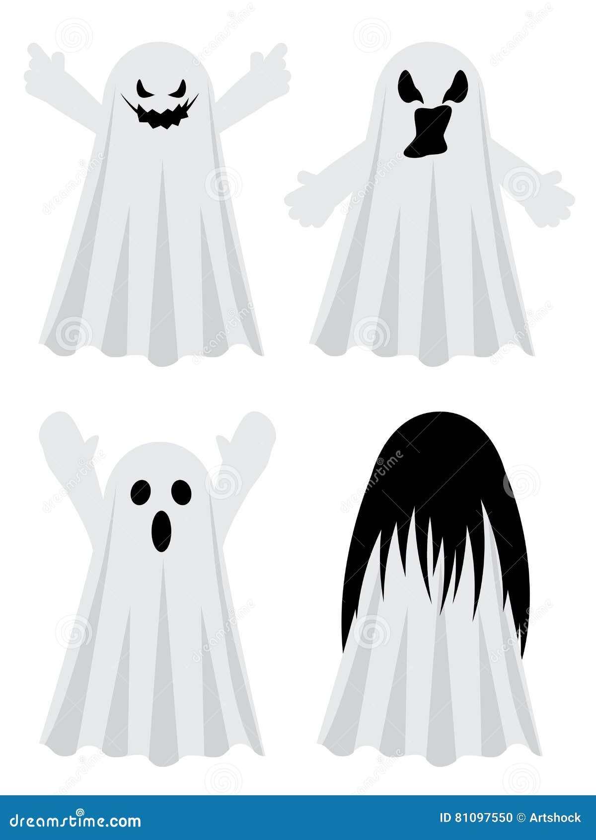 Simple Spooky Ghosts stock illustration. Illustration of spooky - 81097550