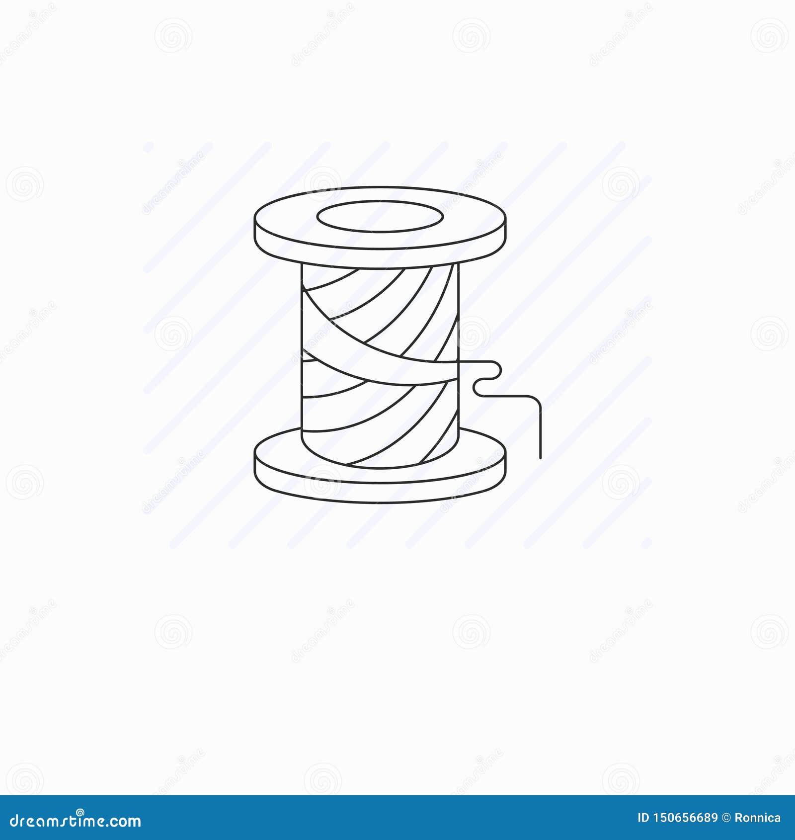 Simple Spool of Thread Vector Line Icon Stock Vector - Illustration of ...