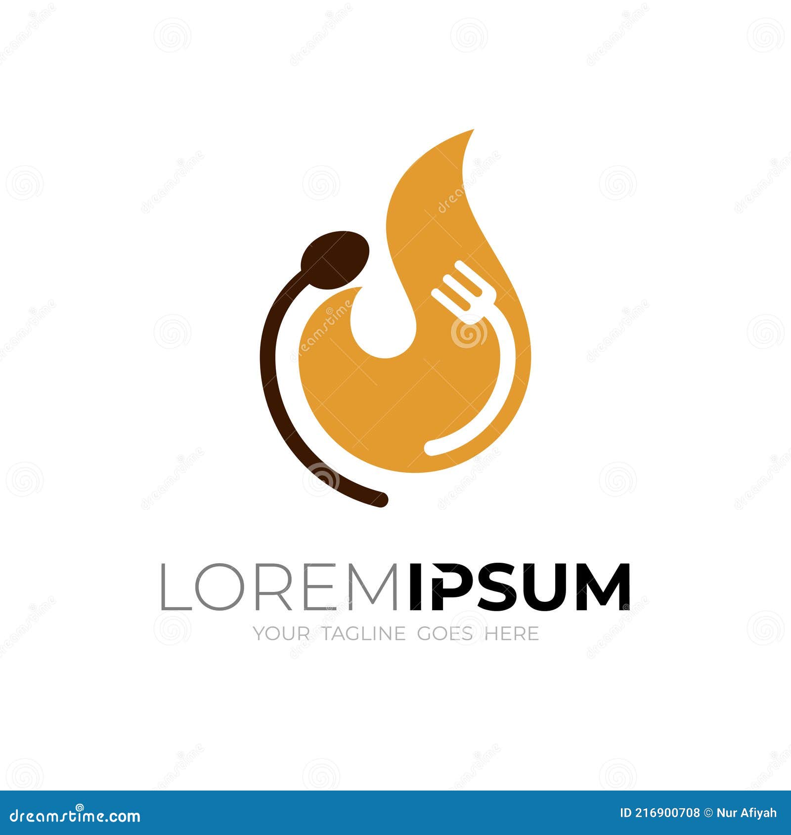Simple Spoon and Fork Logo with Fire Design Combination Stock Vector ...