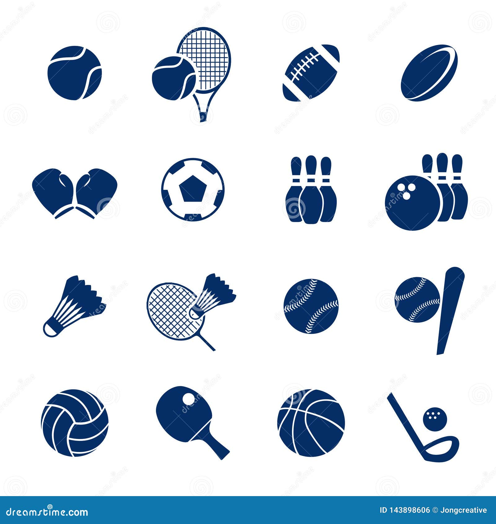 Simple Sport Item Equipment Collection Package Set Stock Vector ...