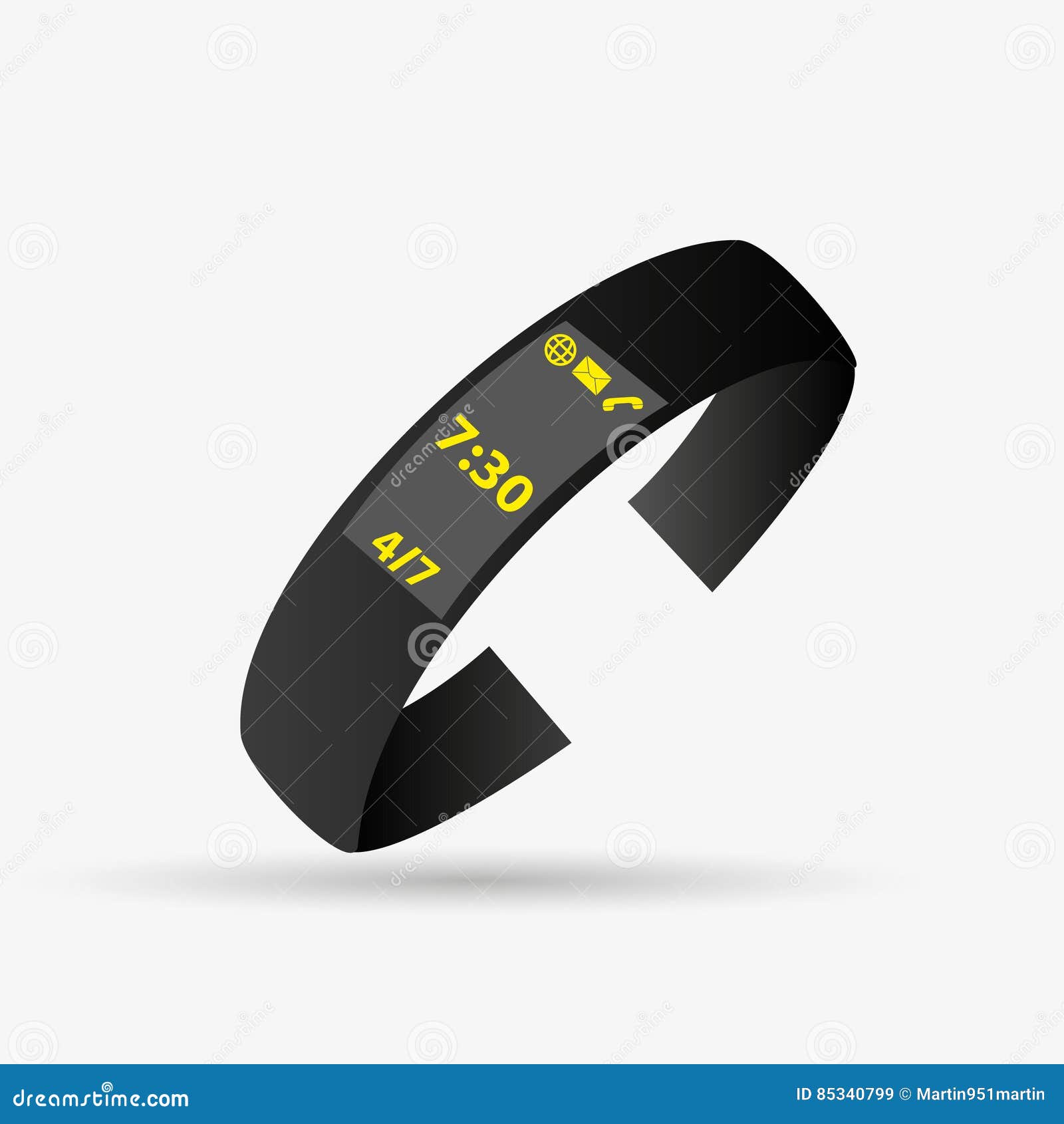 Simple Sport Tester or Modern Smart Digital Watch Object Eps10 Stock ...