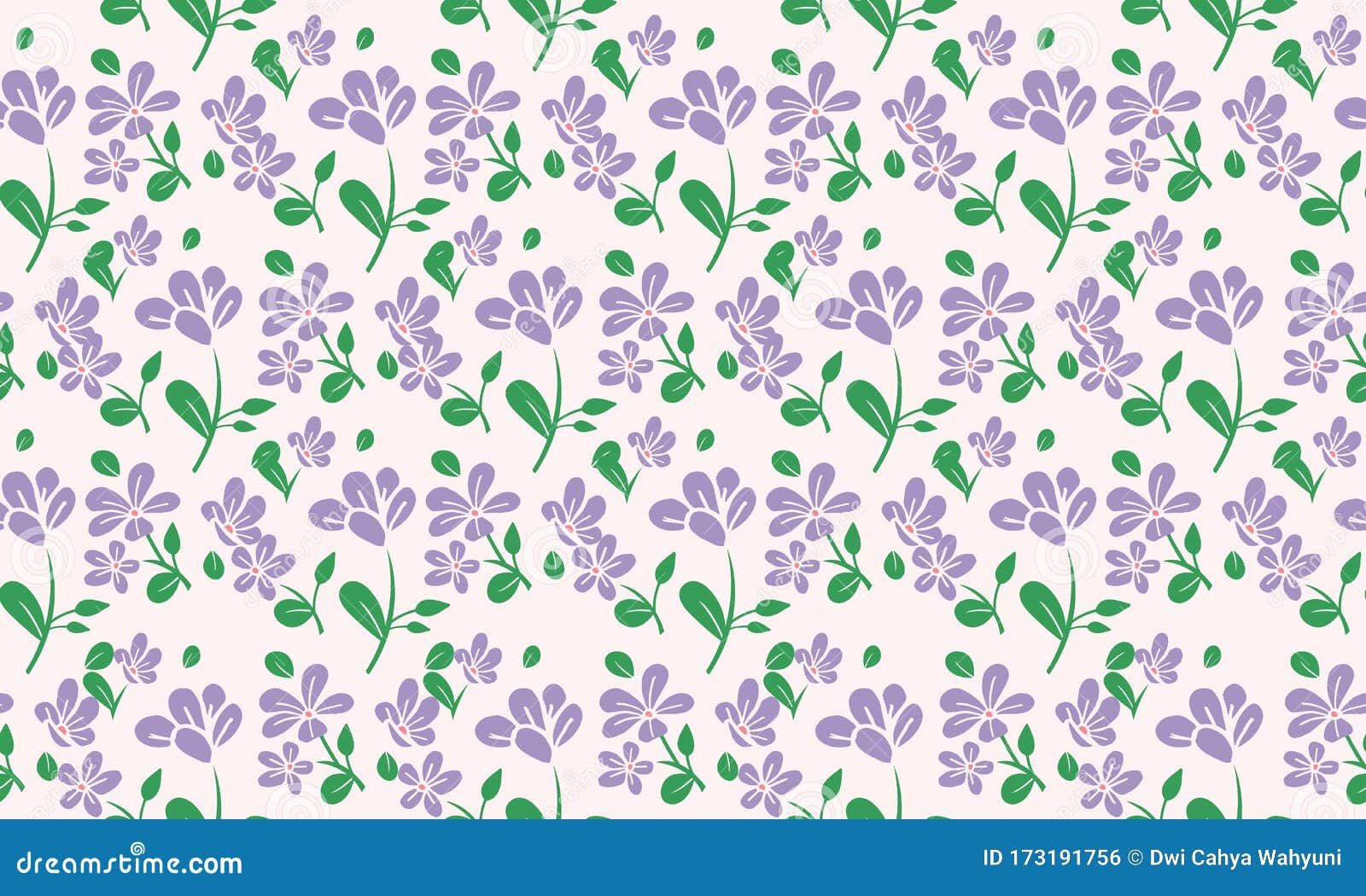 Simple Spring Floral Pattern Background, with Leaf and Floral Drawing ...