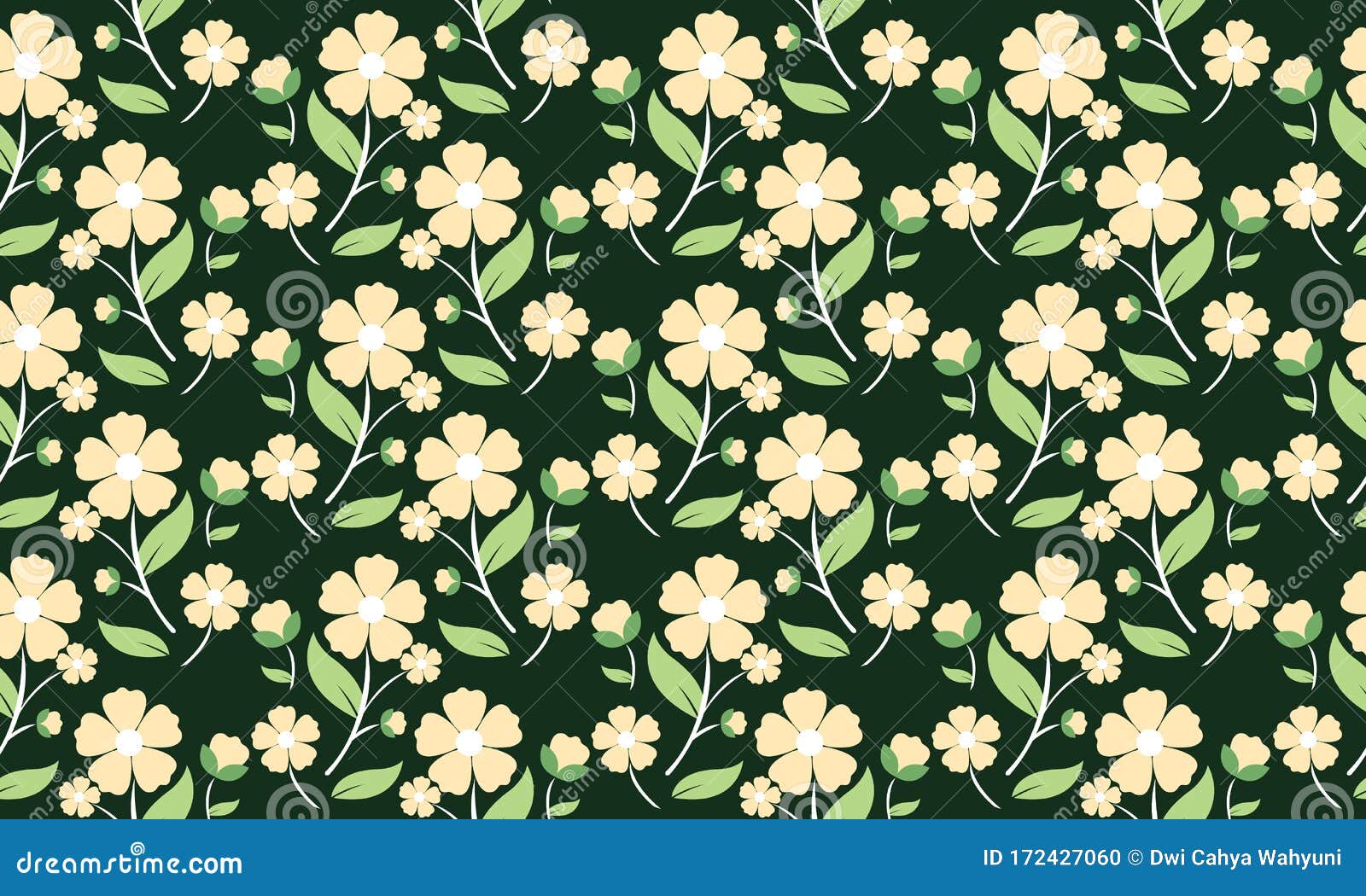Simple Spring Floral Pattern Background, with Leaf and Floral Elegant ...