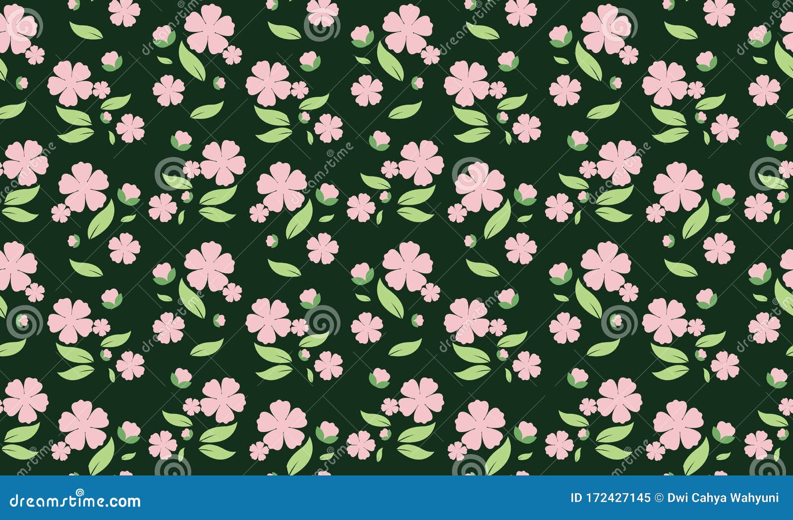 Simple Spring Floral Pattern Background, with Leaf and Floral Elegant ...