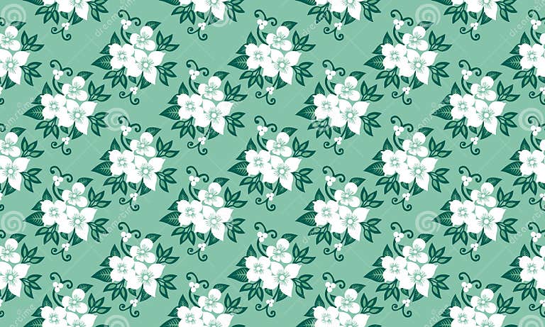 Simple Spring Flower Pattern Background, with Leaf and Floral Design ...