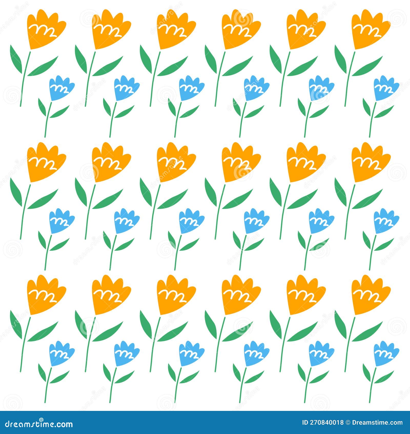 Simple Spring Flowers on White Texture Pattern Background Stock Vector ...