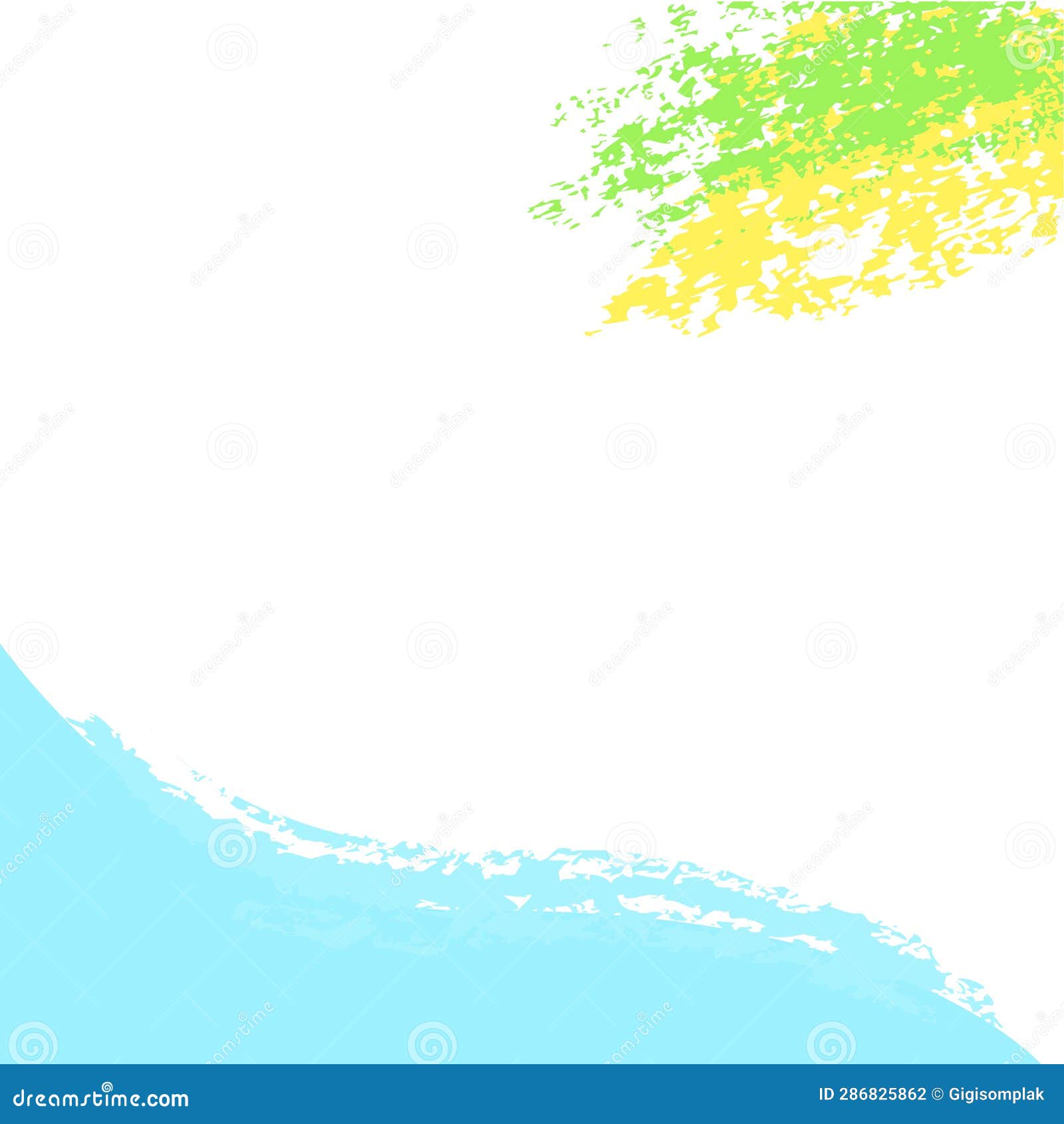 Simple Square Background Scribble Abstract Crayon Blue Green Yellow Crayon Stock Vector ...