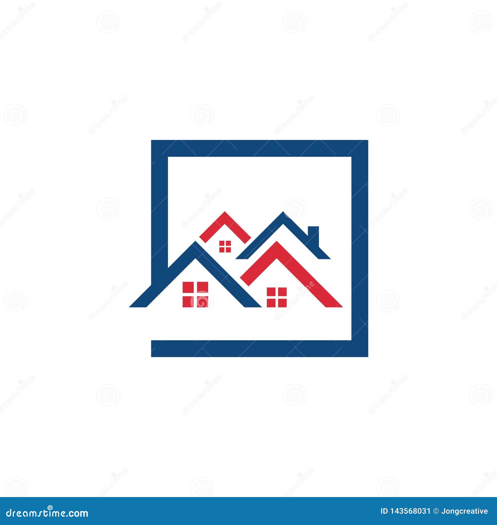 Simple Square House Home Logo Symbol Template Stock Vector ...
