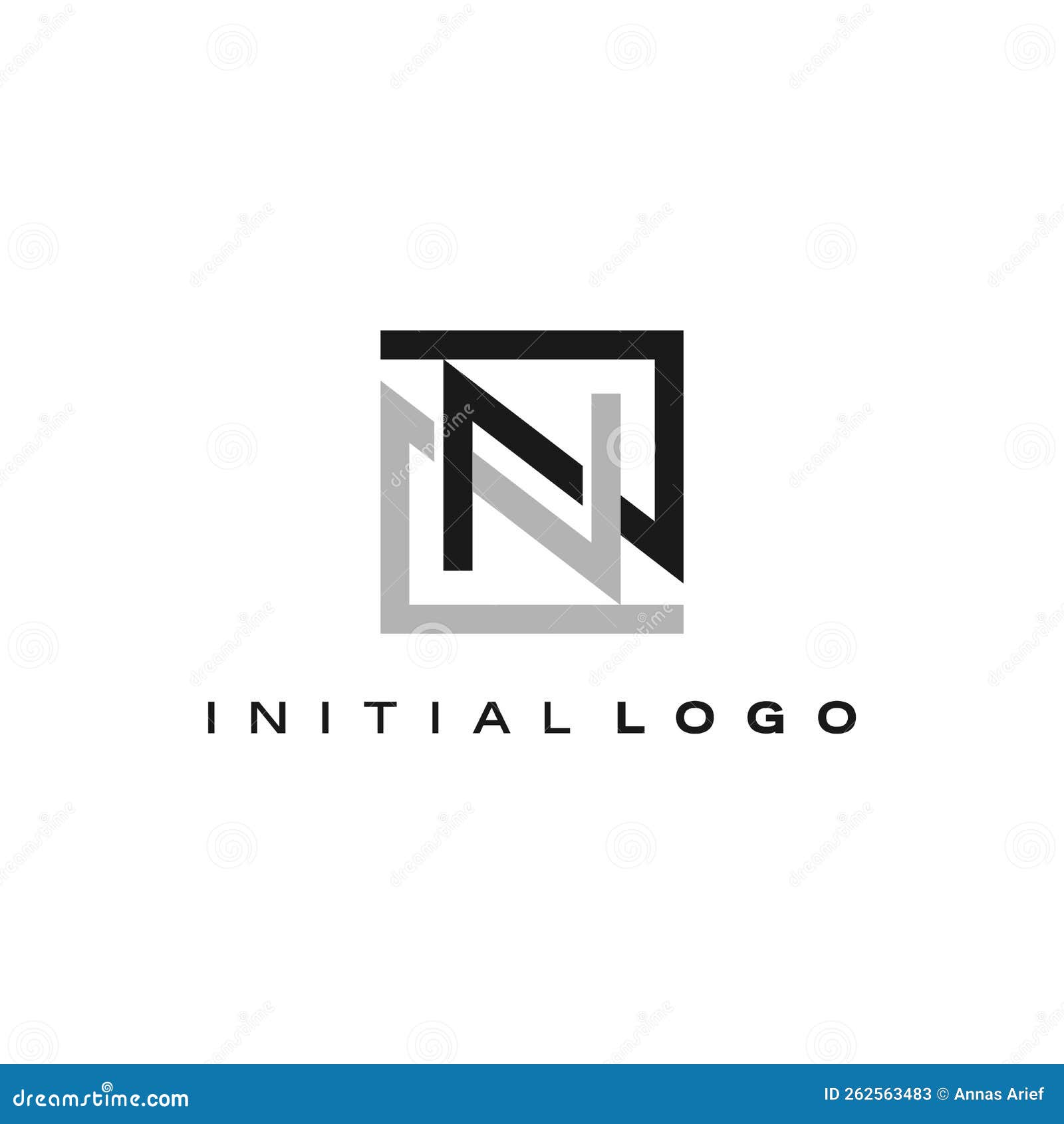 Simple Square Initial Logo Design Template from Double N Letters Stock ...