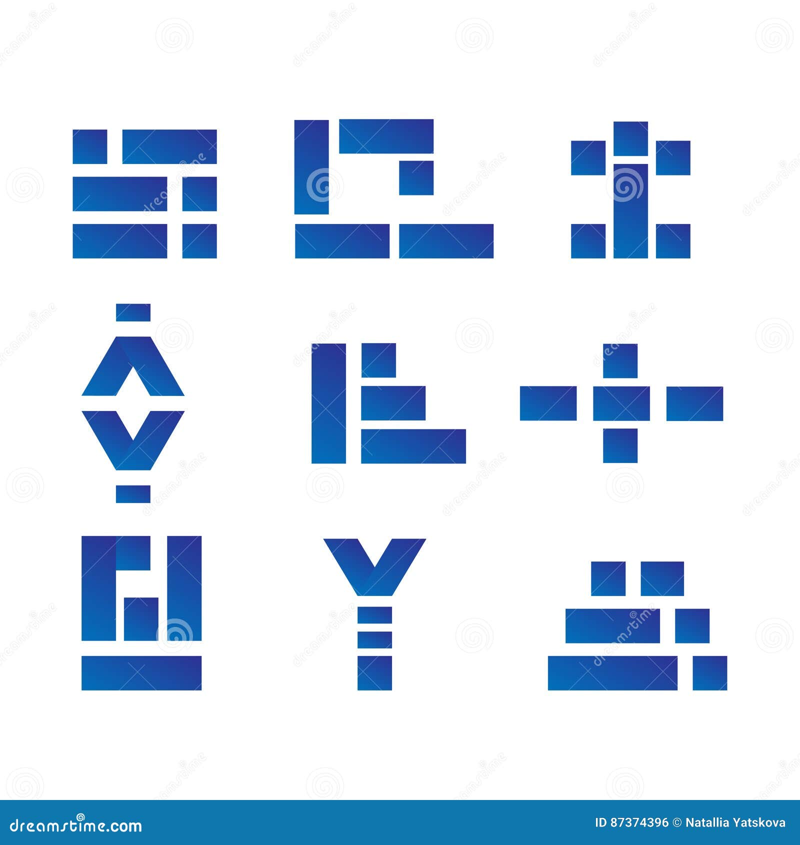 Simple square logo set stock vector. Illustration of marketing - 87374396