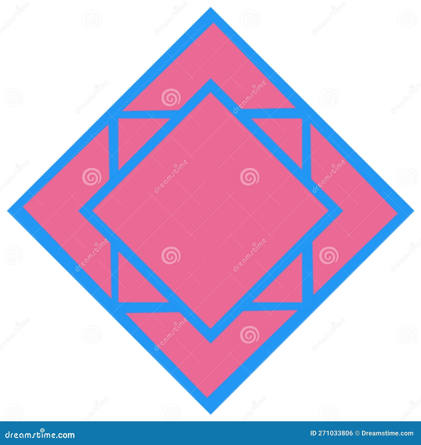 Simple Square Shape Art in Pink and Blue Colour Stock Illustration ...