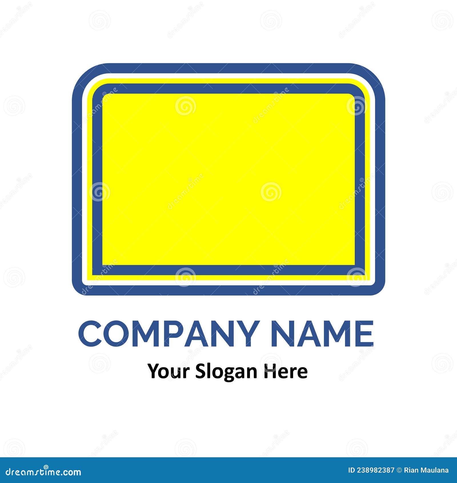 Simple Square Shape Vector Logo for Various Businesses Stock Vector ...