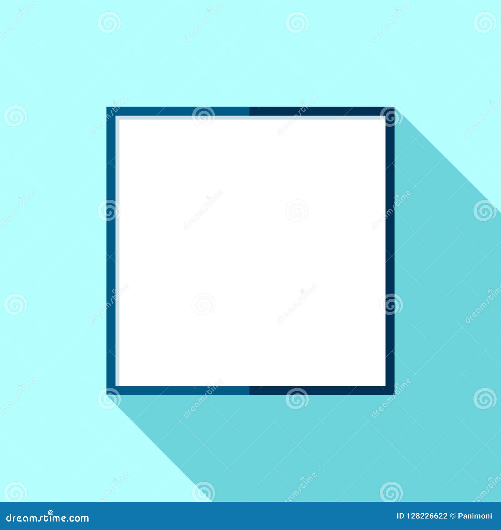 Simple Squre Frame in Flat Style. Blue Frame on Color Background Stock ...