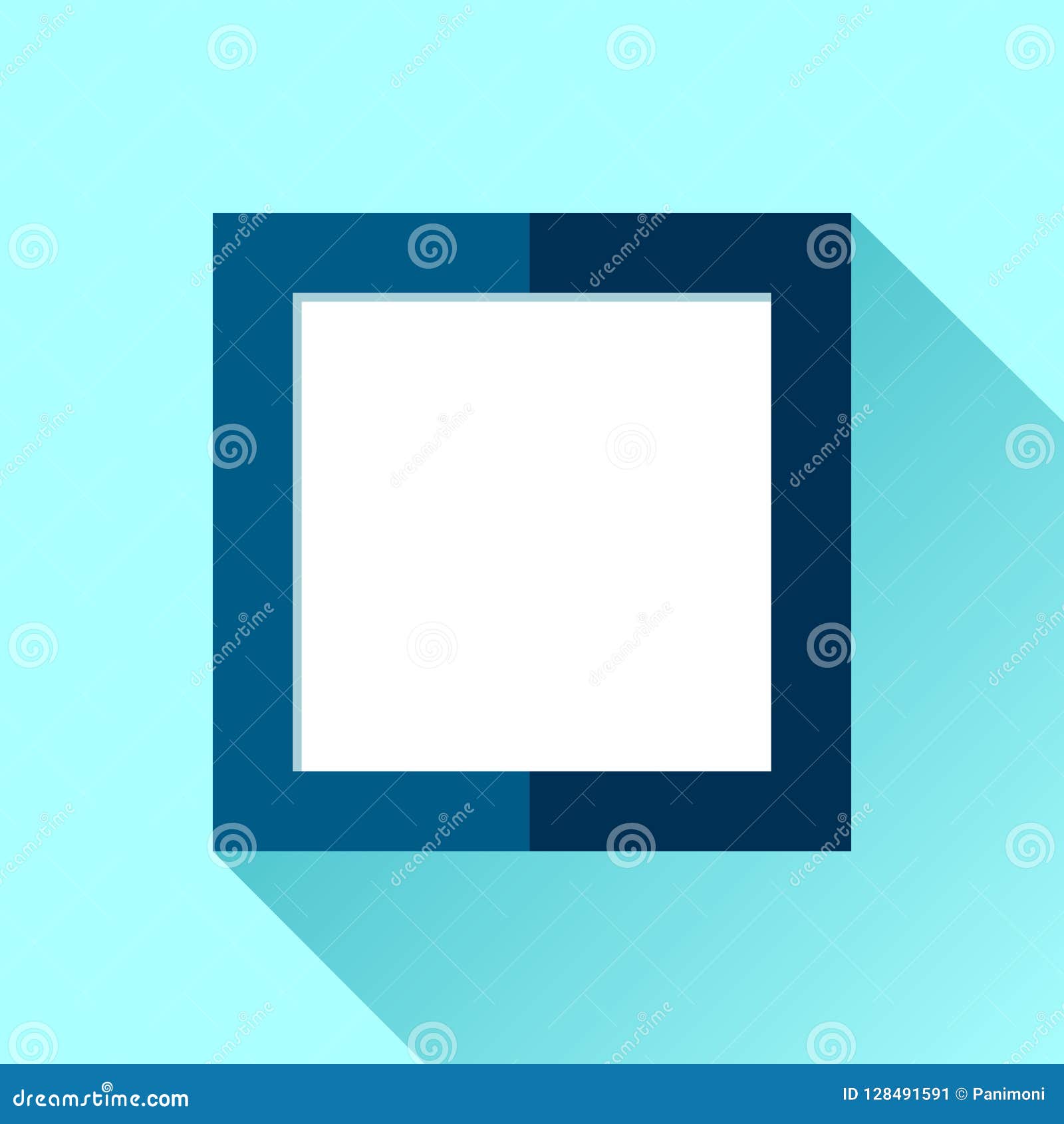 Simple Squre Frame in Flat Style. Blue Frame on Color Background Stock ...