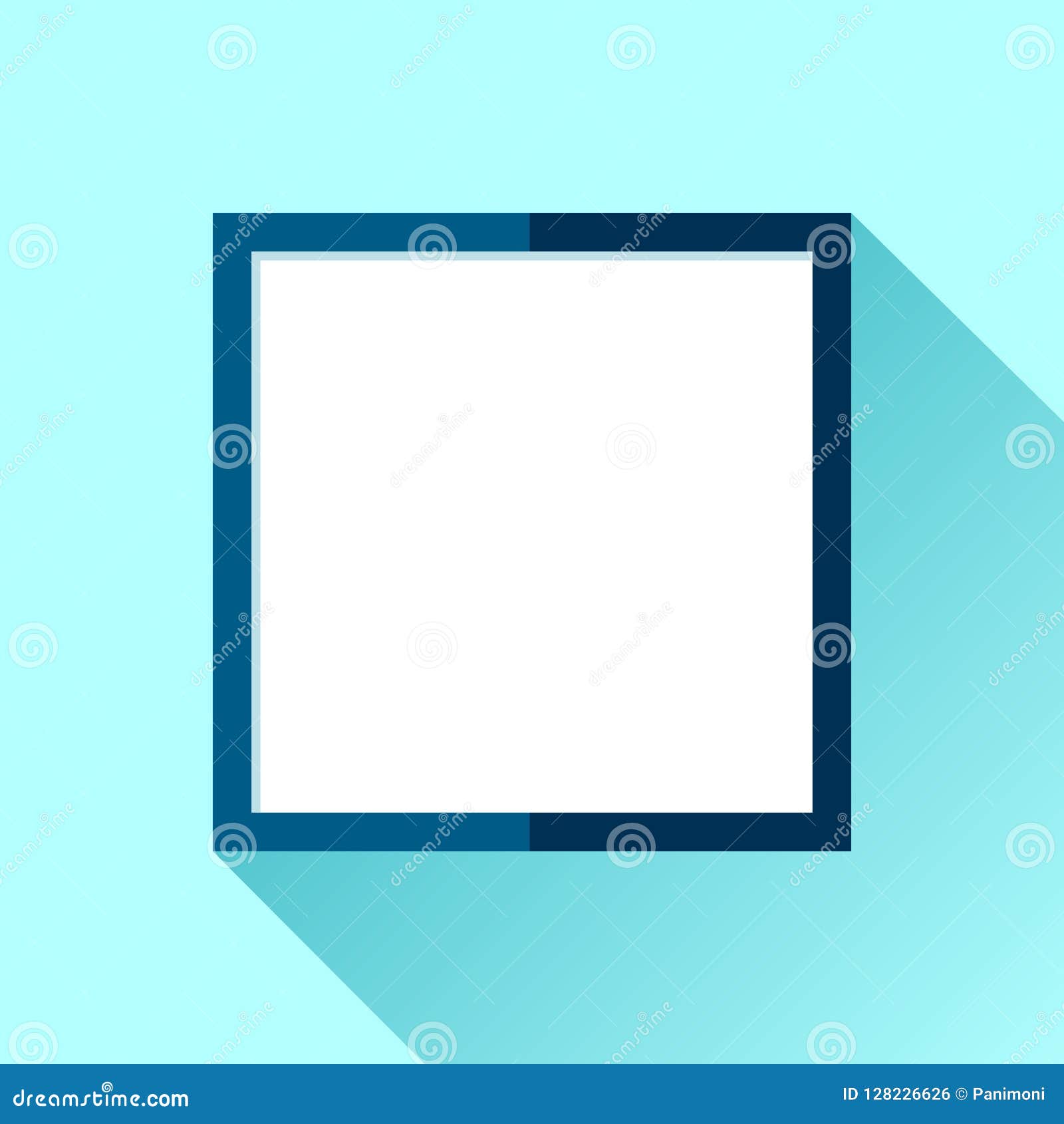 Simple Squre Frame in Flat Style. Blue Frame on Color Background Stock ...