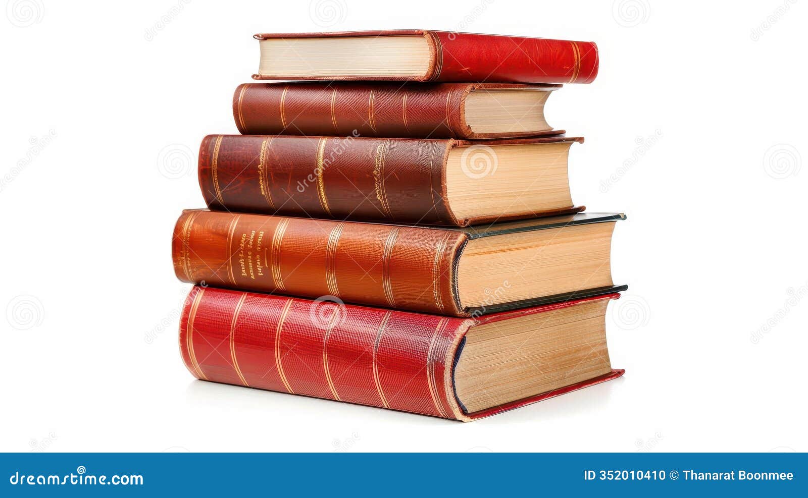 A Simple Stack of Brown Hardcover Books on a Clean White Background ...