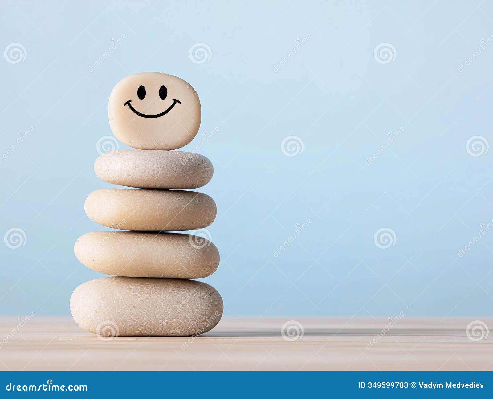 Simple Stack of Stones with Smiley Face on Top. Peaceful Image of ...