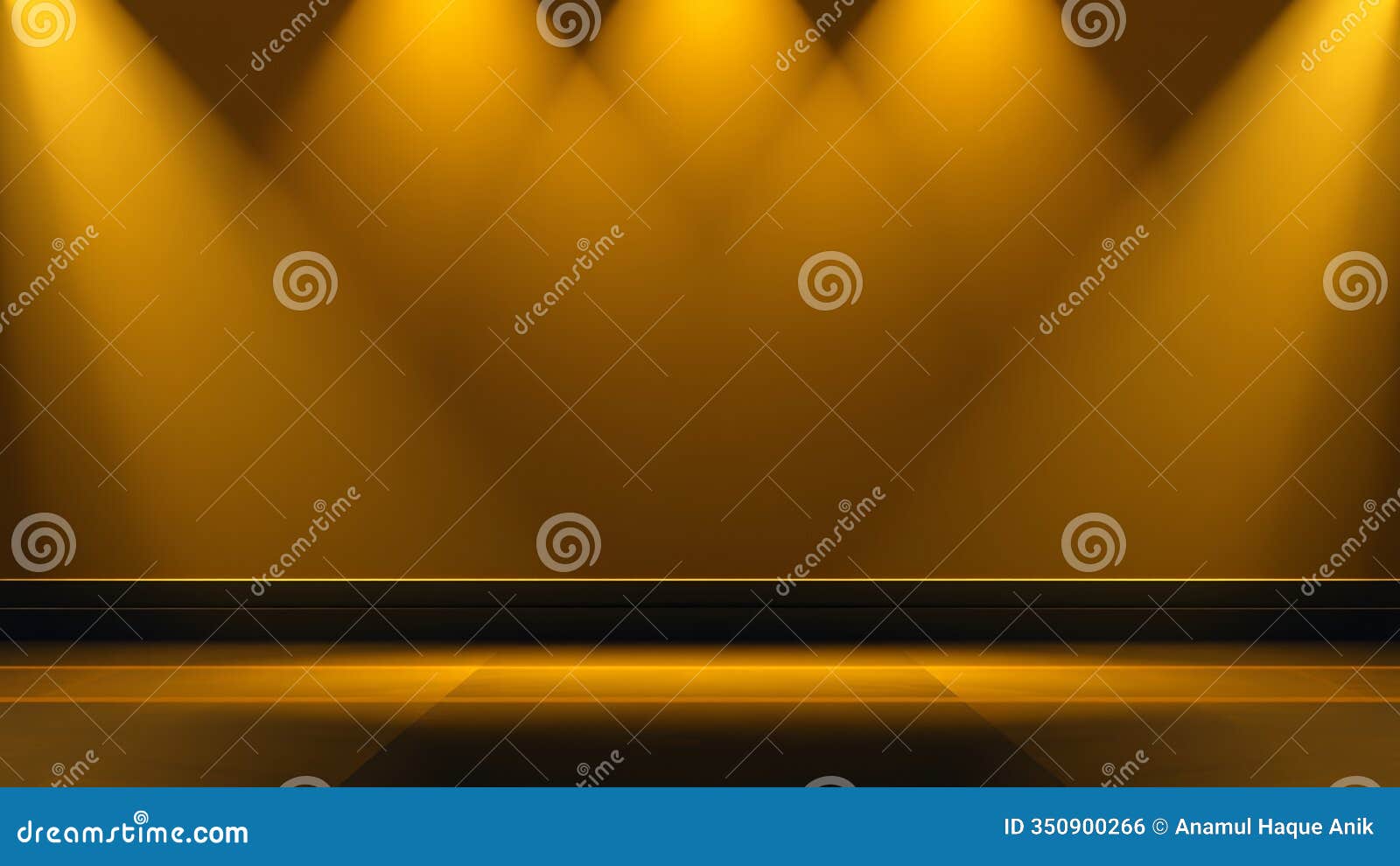 A Simple Stage with Warm Golden Lighting Stock Illustration ...