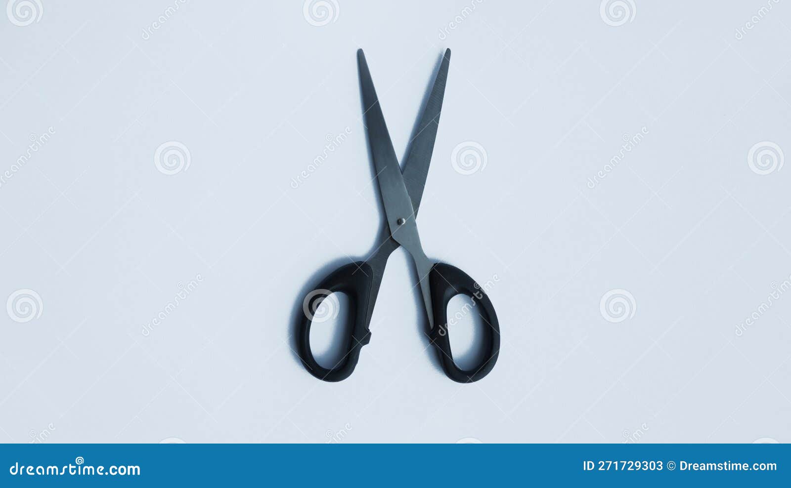 Simple Stainless Steel with Black Handler Scissor Isolated on White ...