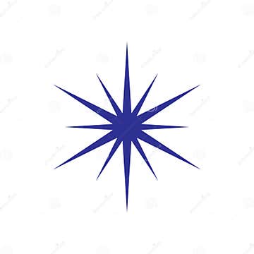 Simple Star Compass Needle Element Design on the White Background Stock ...