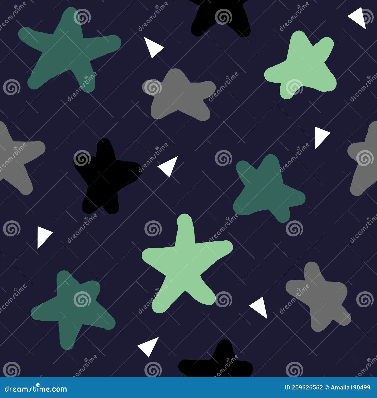 Simple Star Doodle Repeat Pattern Design Stock Vector - Illustration of ...