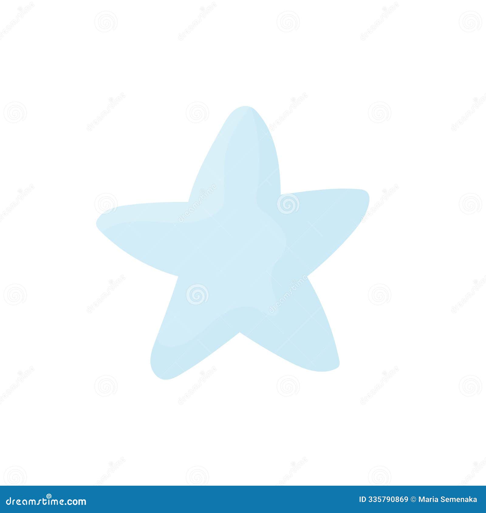 Simple Star Isolated on White Background. Blue Star in Flat Vector ...
