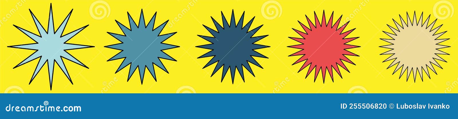 Simple Star Like Shapes - Circles with Zig Zag Edge, Various Depth ...