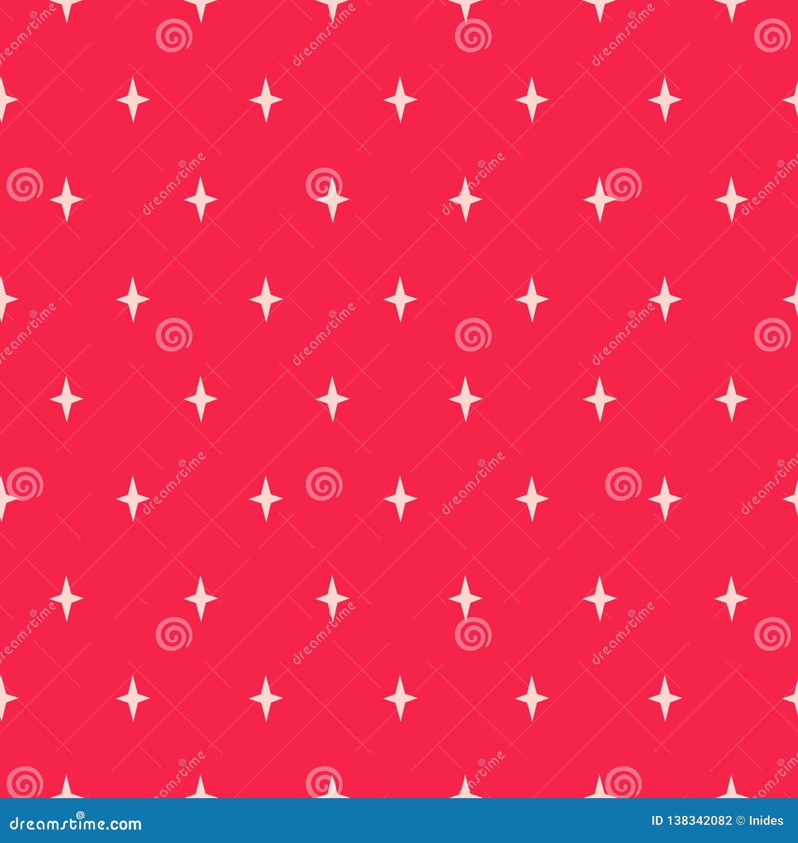 Simple Star Shapes Red Seamless Vector Pattern. Stock Vector ...