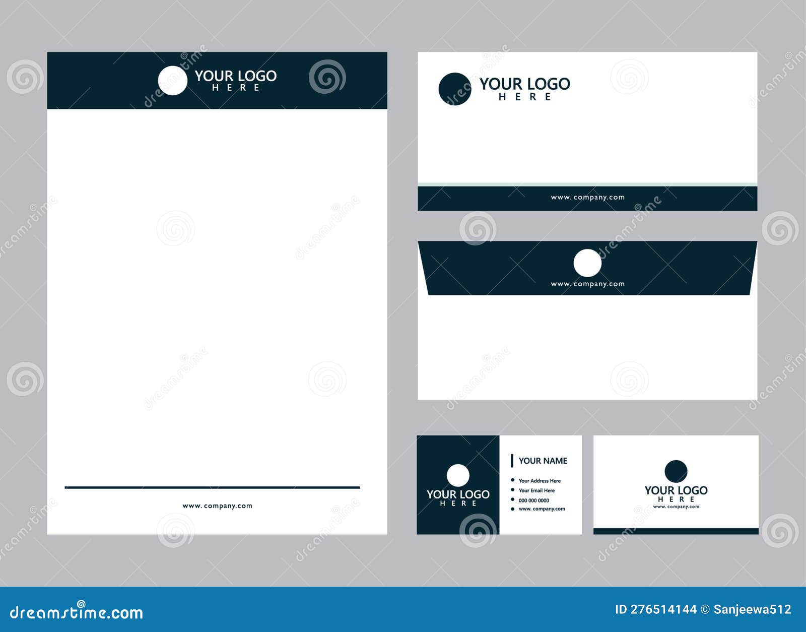 Simple Stationery Mockup Design Template Stock Vector - Illustration of ...