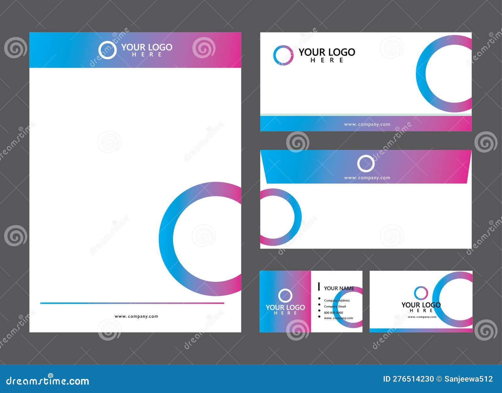 Simple Stationery Mockup Design Template Stock Vector - Illustration of ...