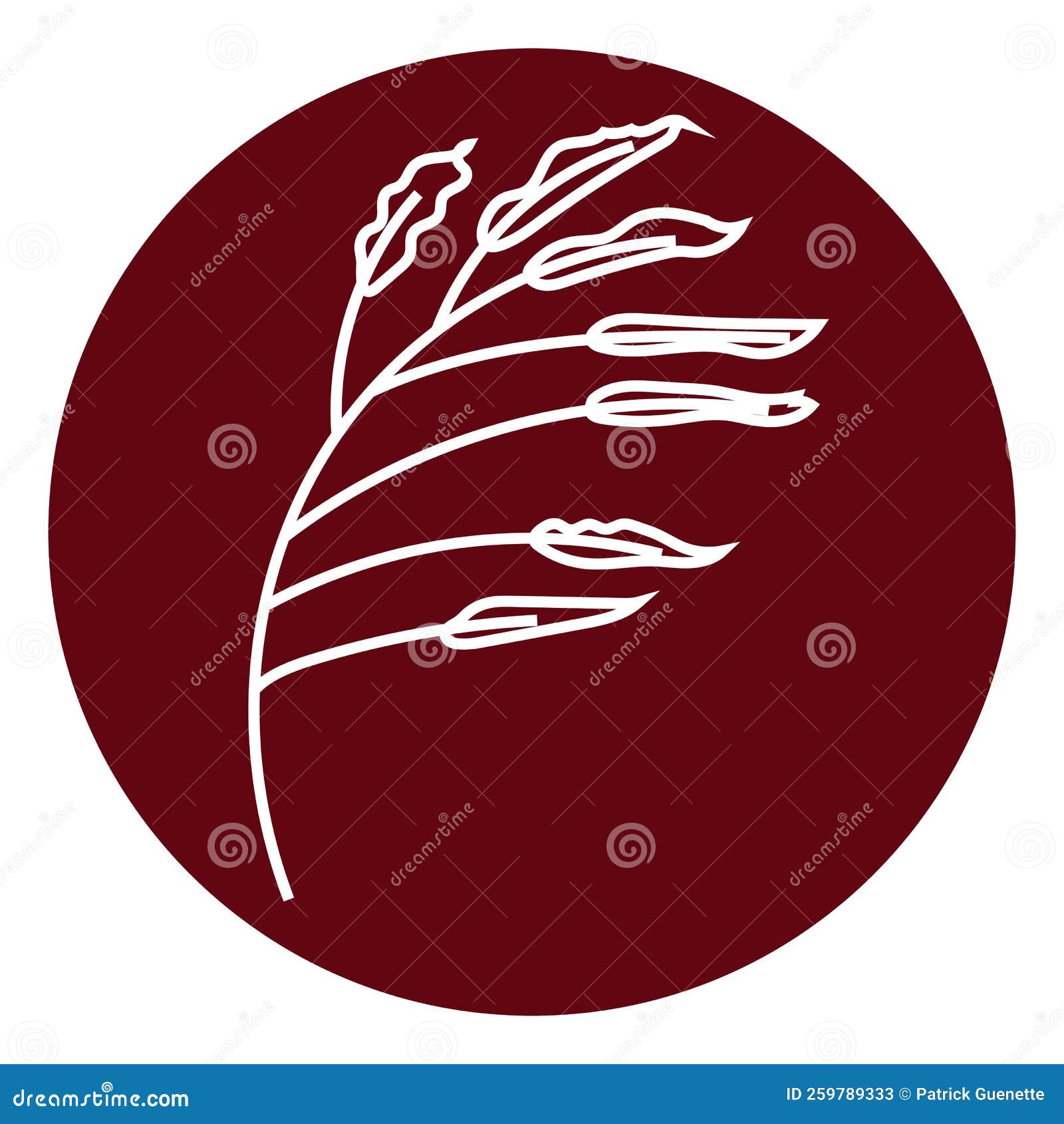 Simple Stem with Seven Leafs, Icon Icon Stock Vector - Illustration of ...