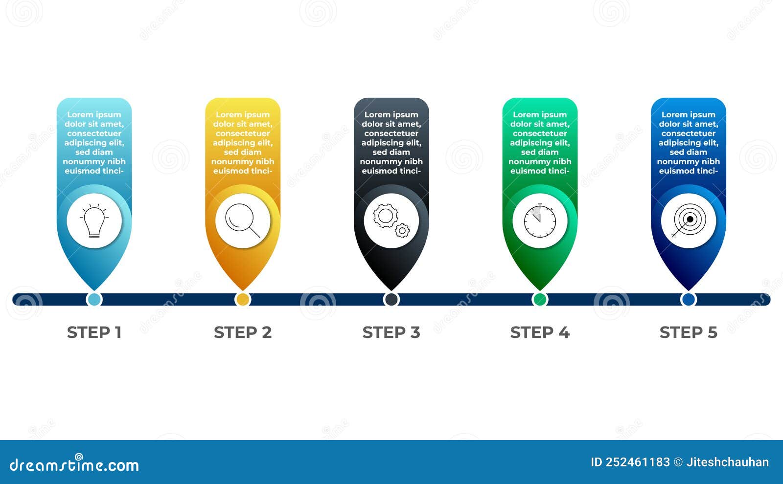 Simple Step Infographics Vector Illustration on White Background. Flat ...