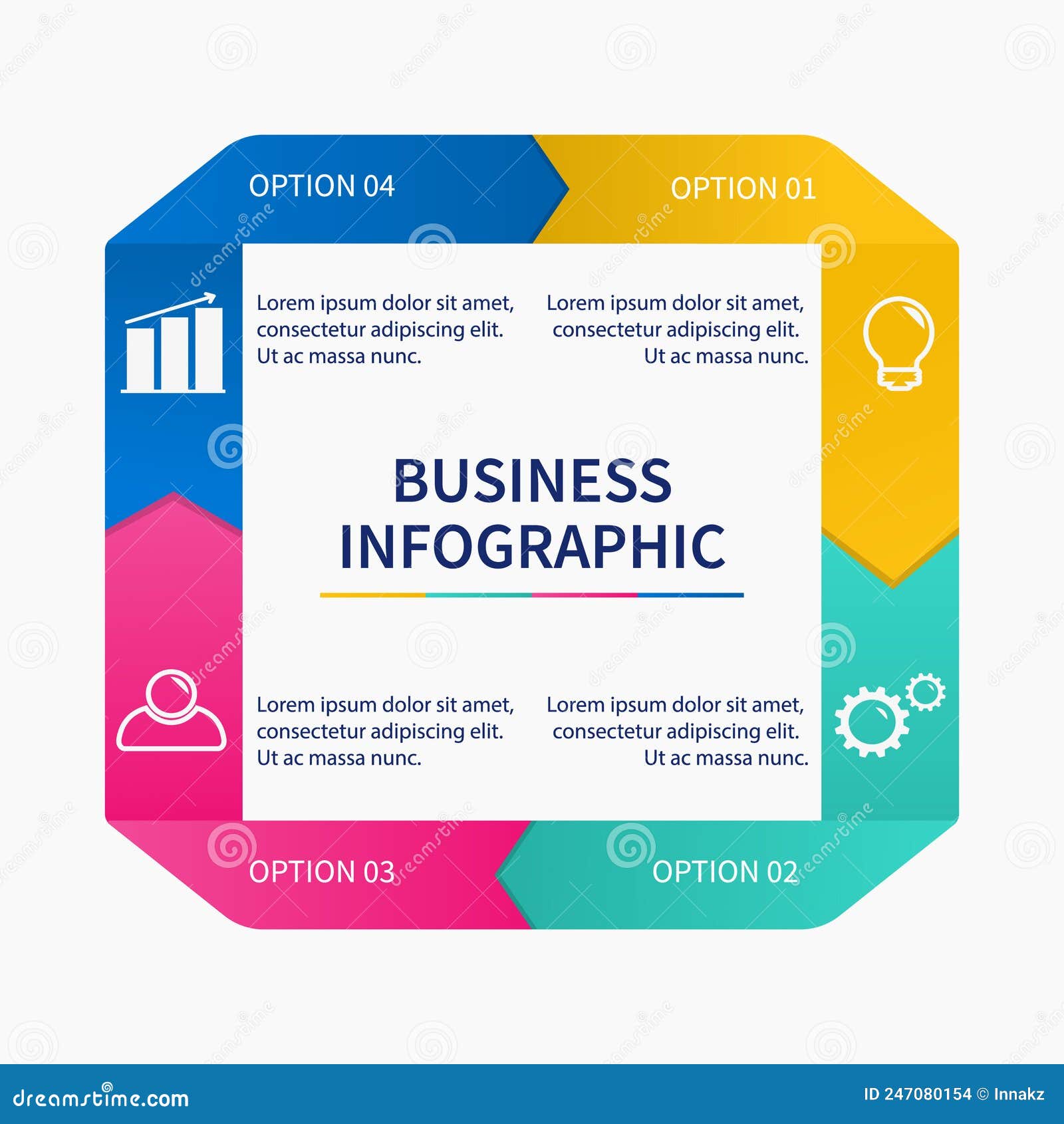 Simple 4 Steps Infographic. Infographics Concept with 4 Options or ...