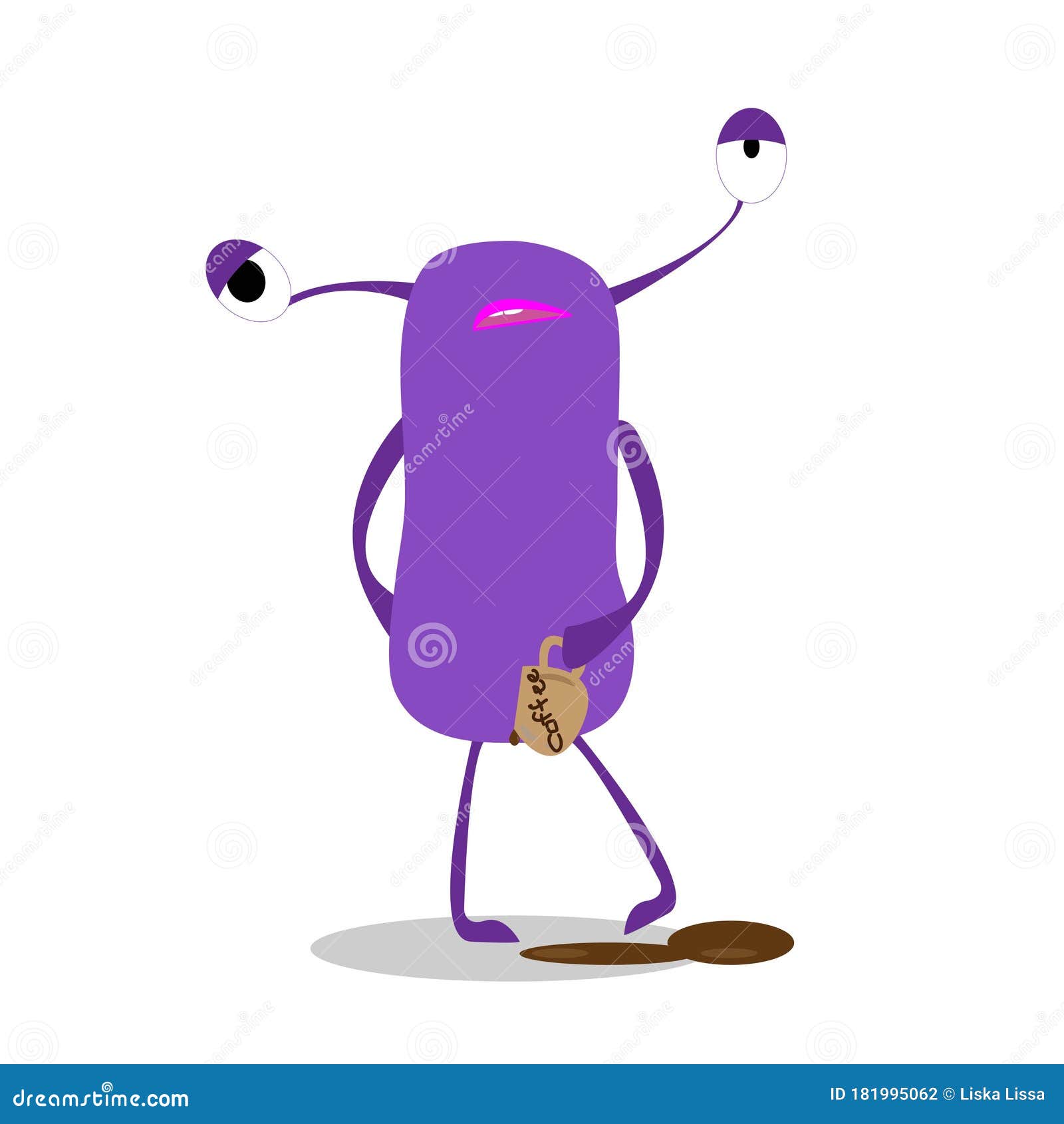 Cute violet monster stock vector. Illustration of cute - 181995062