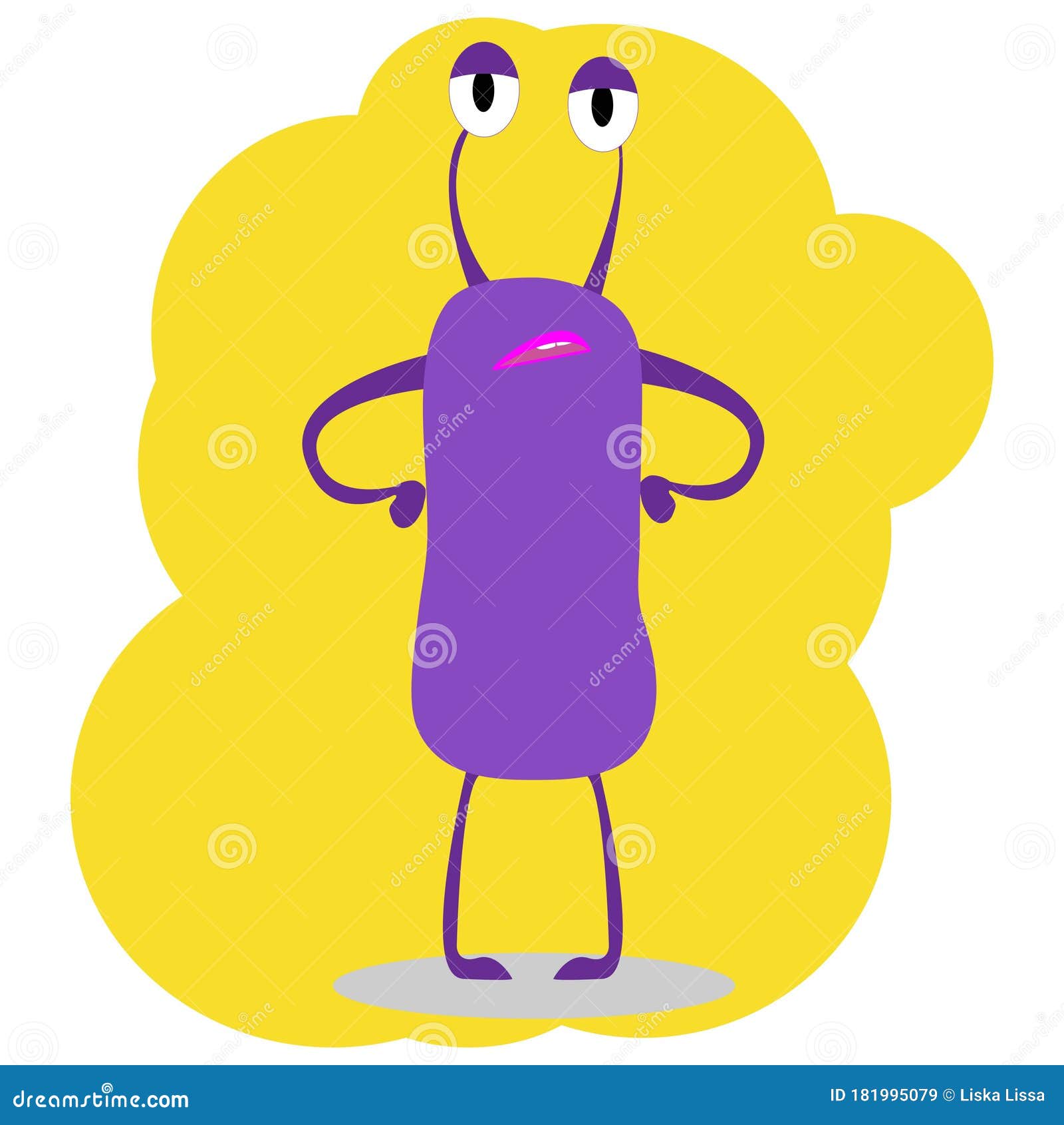 Cute violet monster stock vector. Illustration of isolated - 181995079