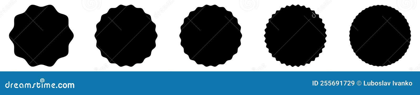 Simple Sticker Like Shapes - Circles with Round Wavy Edge Stock Vector ...