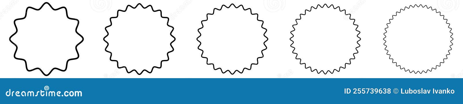 Simple Sticker Like Shapes - Circles with Round Wavy Edge Stock Vector ...
