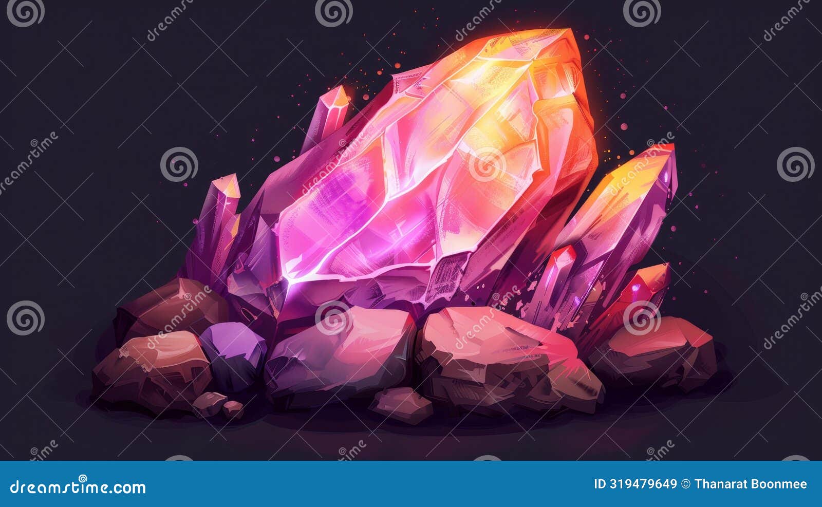 Simple Stone Becomes a Magical, Glowing Gem with Newfound Powers Stock ...