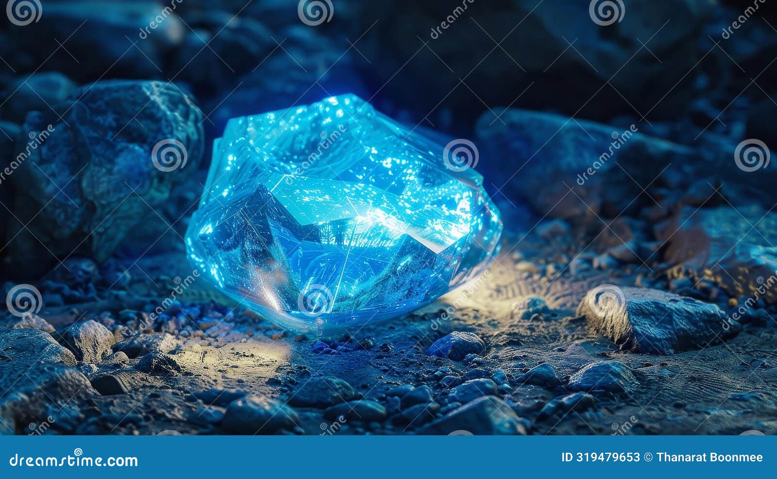 Simple Stone Becomes a Magical, Glowing Gem with Newfound Powers Stock ...