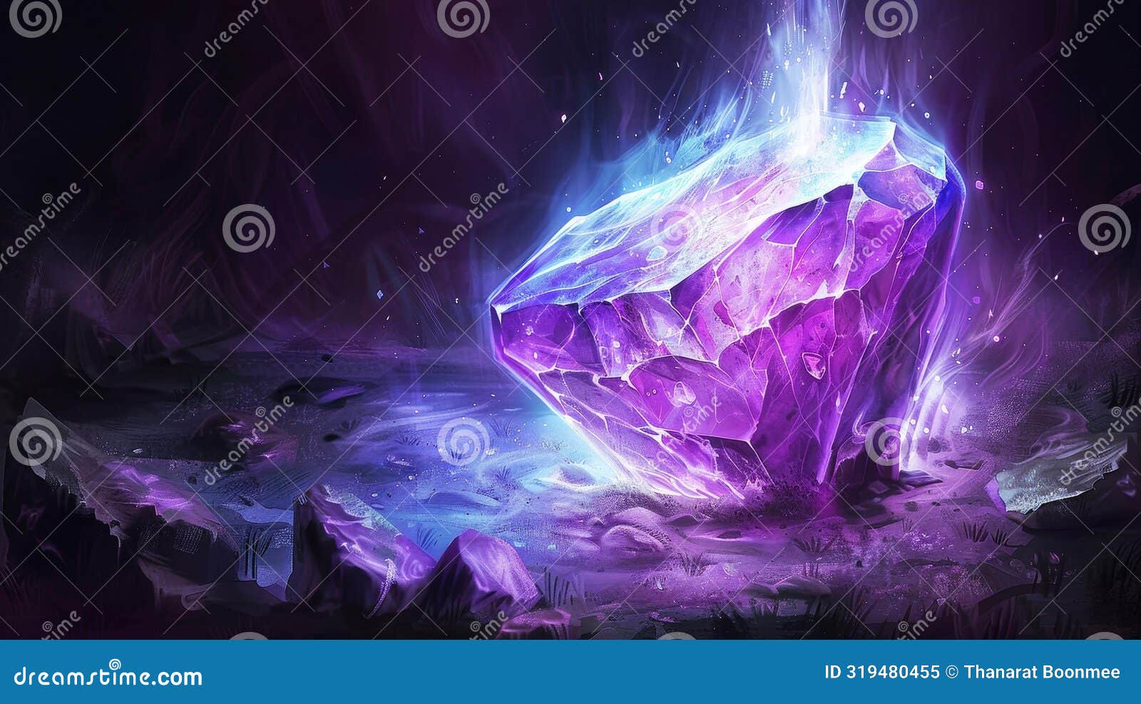 Simple Stone Becomes a Magical, Glowing Gem with Newfound Powers Stock ...