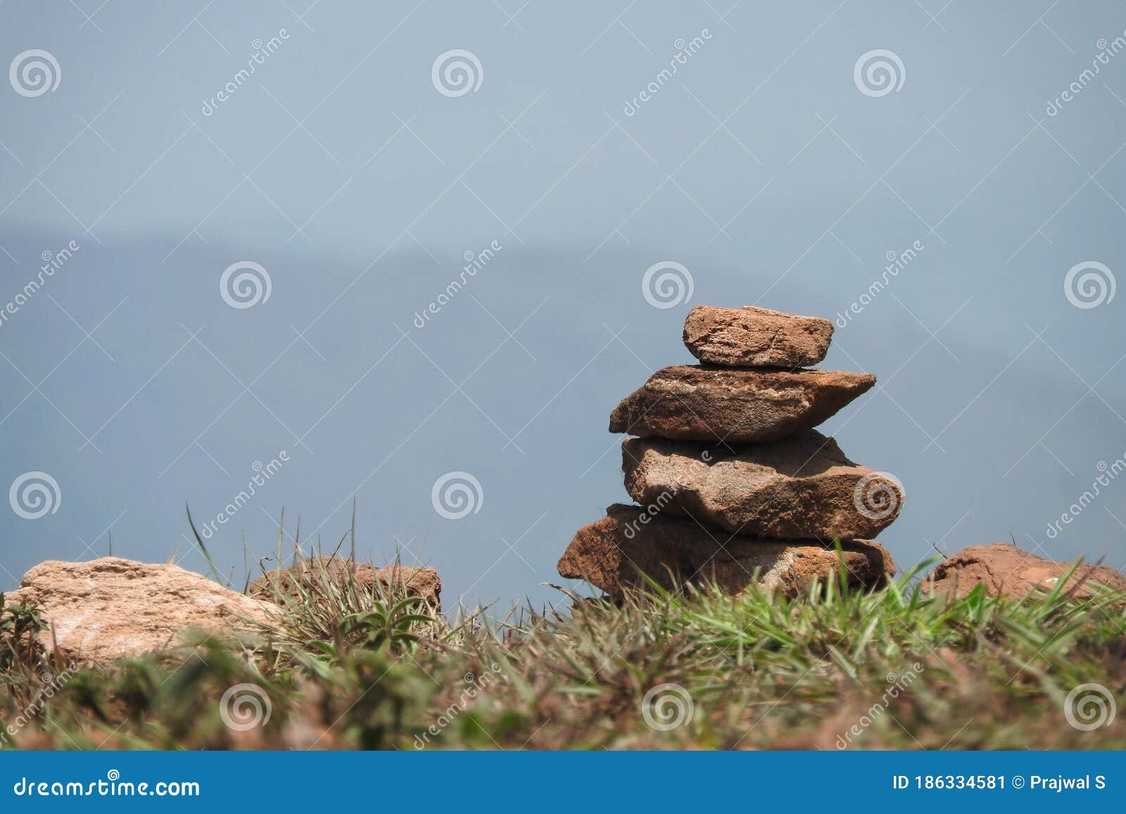 A simple stone pyramid. stock image. Image of geology - 186334581
