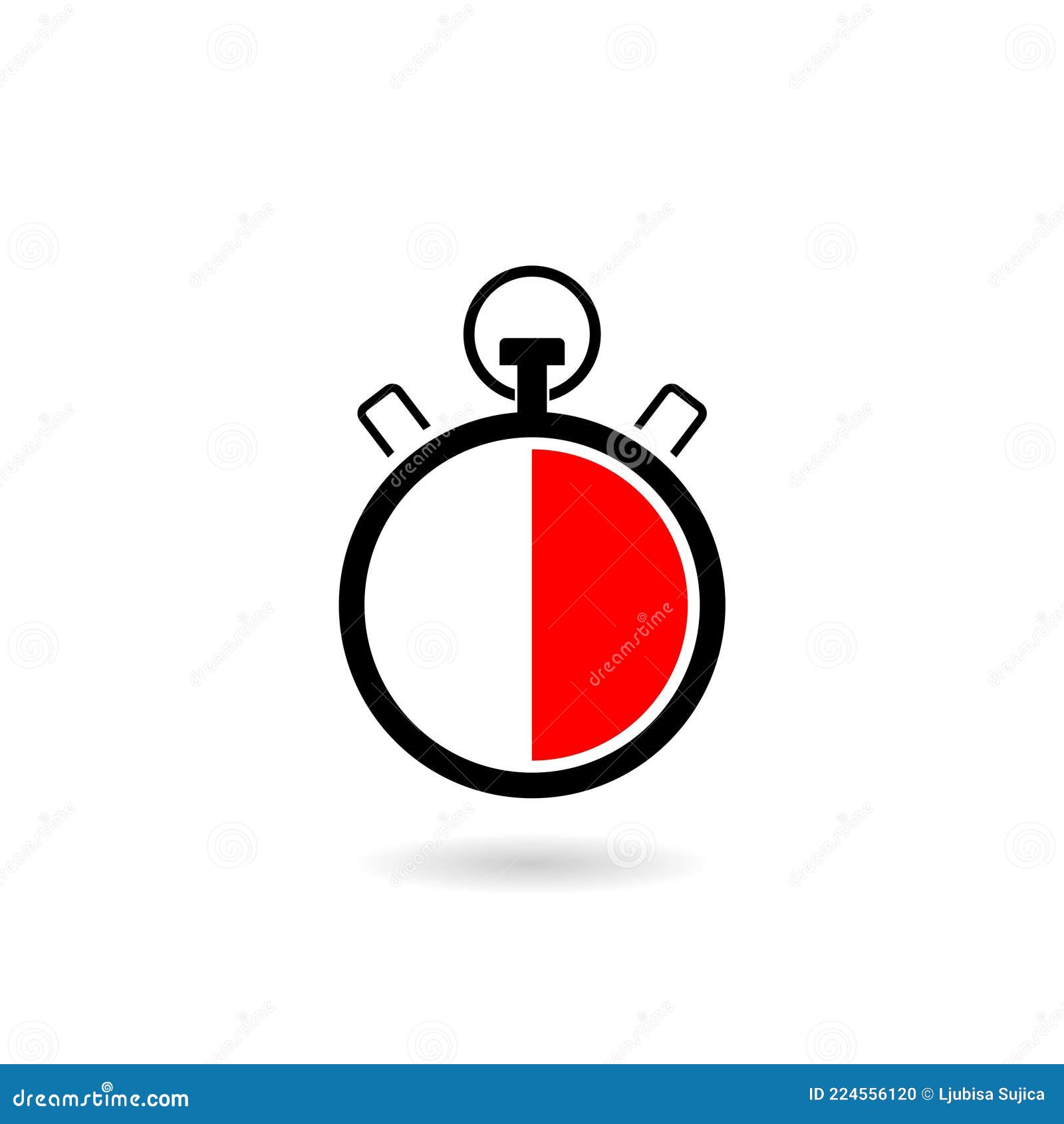 Simple Stopwatch Or Countdown Logo. Vector Illustration | CartoonDealer ...