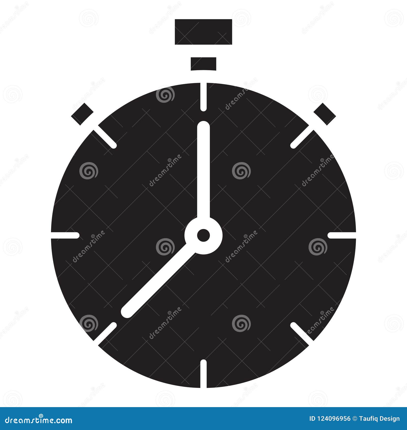 Simple Stopwatch Or Countdown Logo. Vector Illustration | CartoonDealer ...