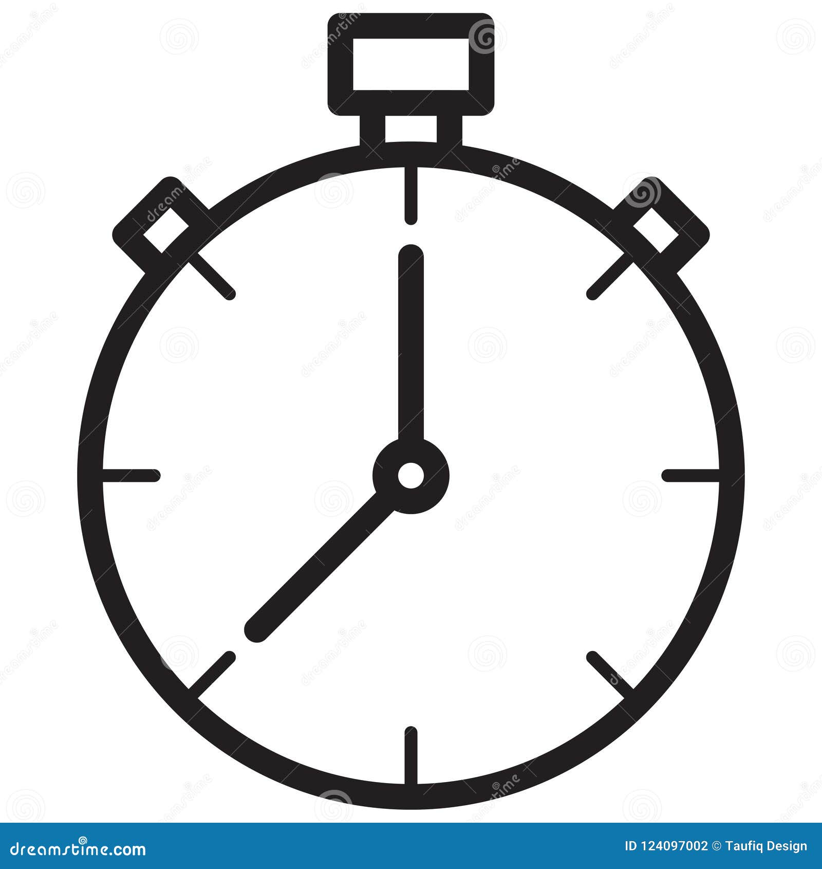 Simple Stopwatch Or Countdown Logo. Vector Illustration | CartoonDealer ...