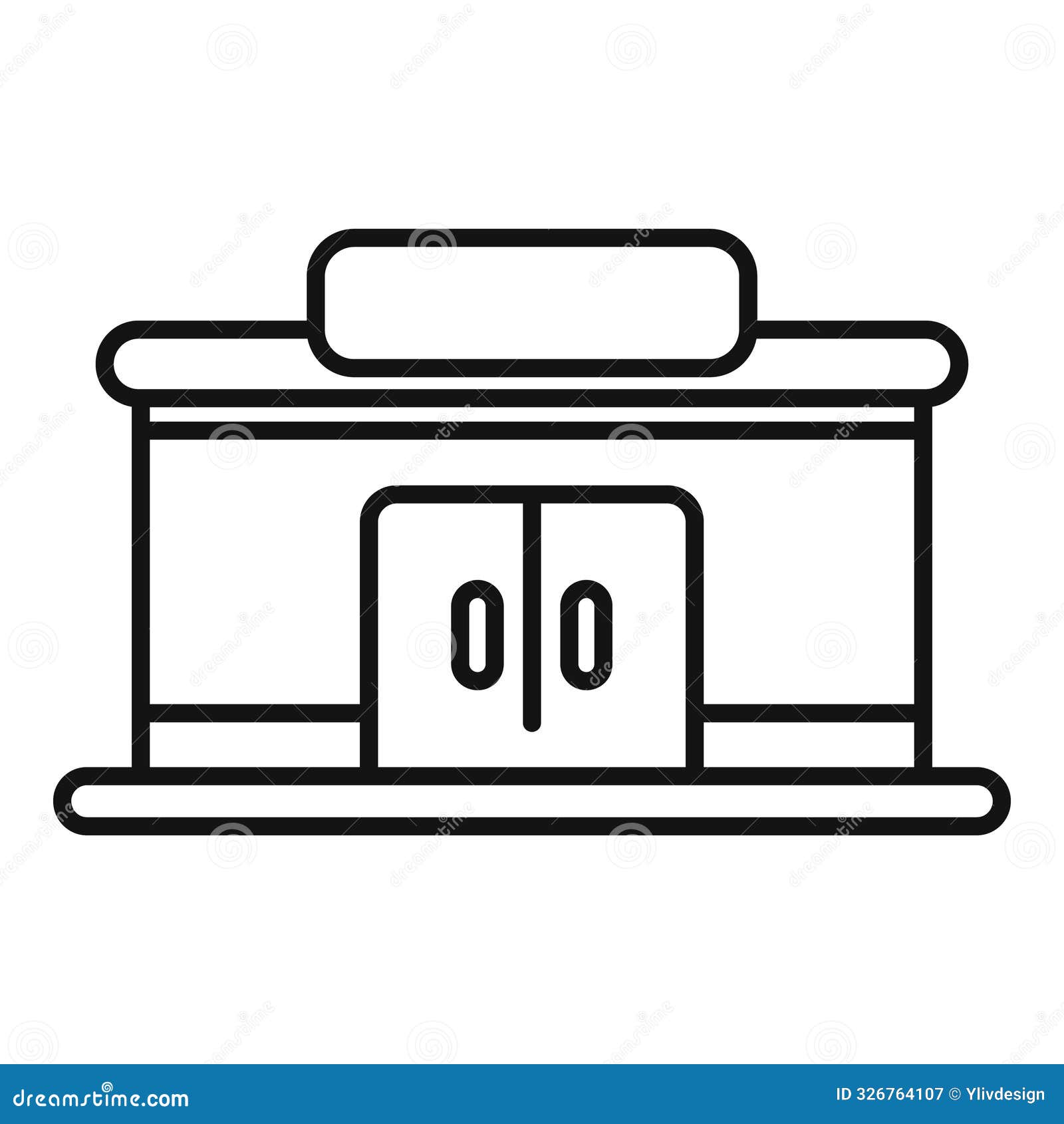 Simple Store Front Icon with Canopy and Double Doors Stock Vector ...